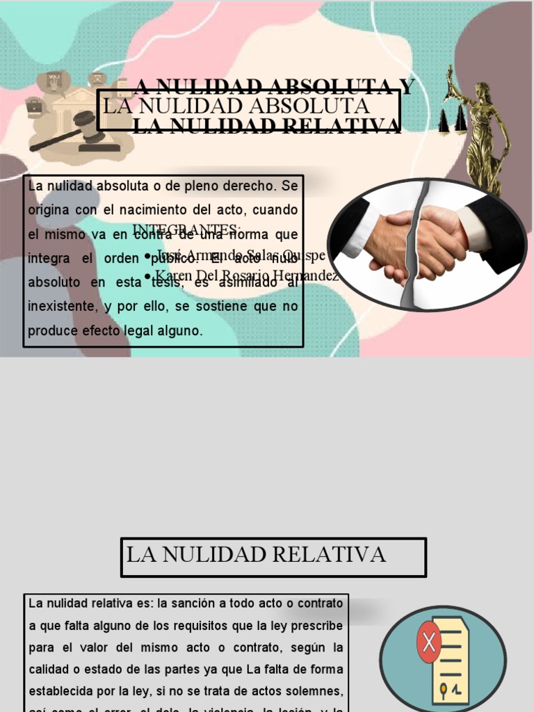 La Nulidad Absoluta y La Nulidad Relativa | PDF
