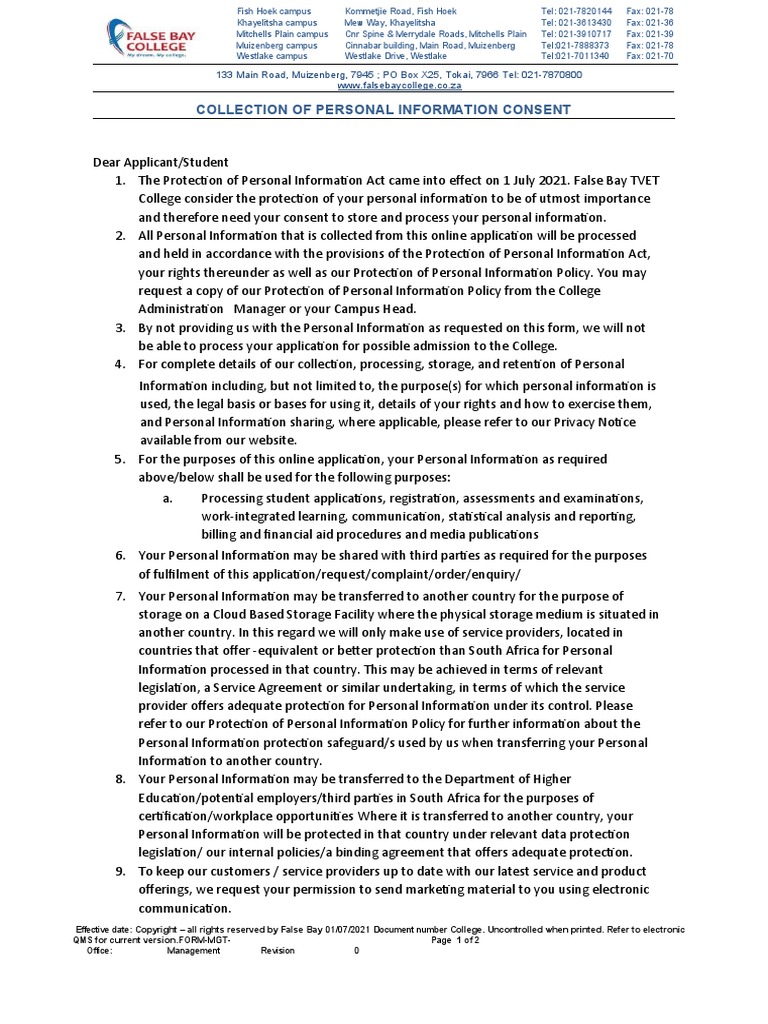 popi Act | PDF | Information