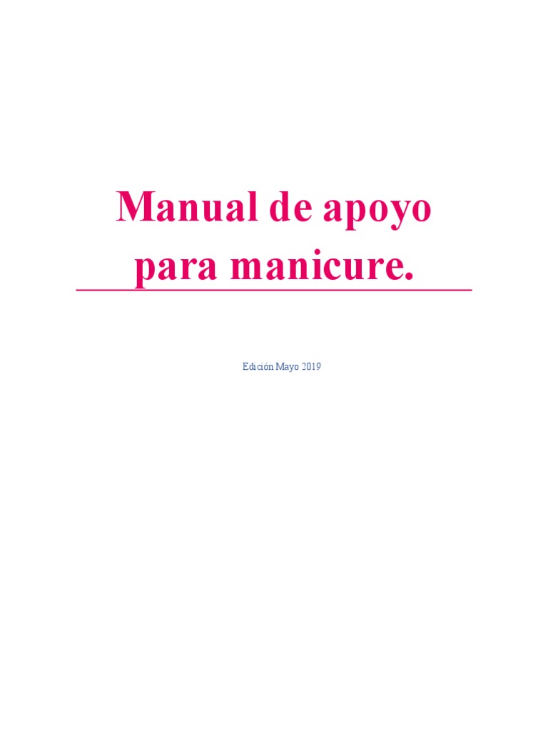 Manual de Apoyo para Manicure 1,2y3 | PDF | Clavo (anatomía) | Sistema ...