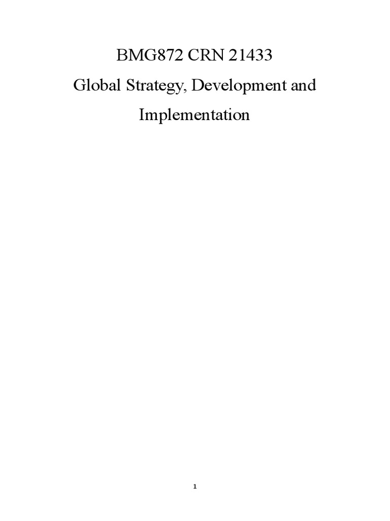Fathema Global Strategy, Development and Implementation (3000 Words ...
