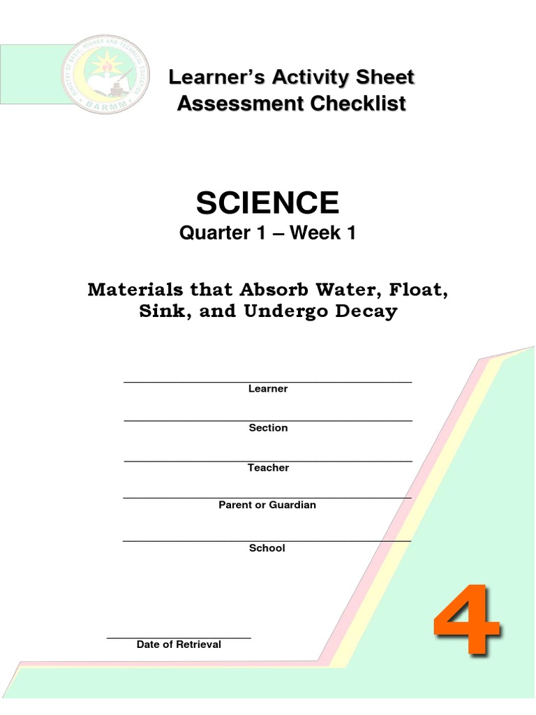 Science Grade 4_q1week 1 | PDF | Learning | Water