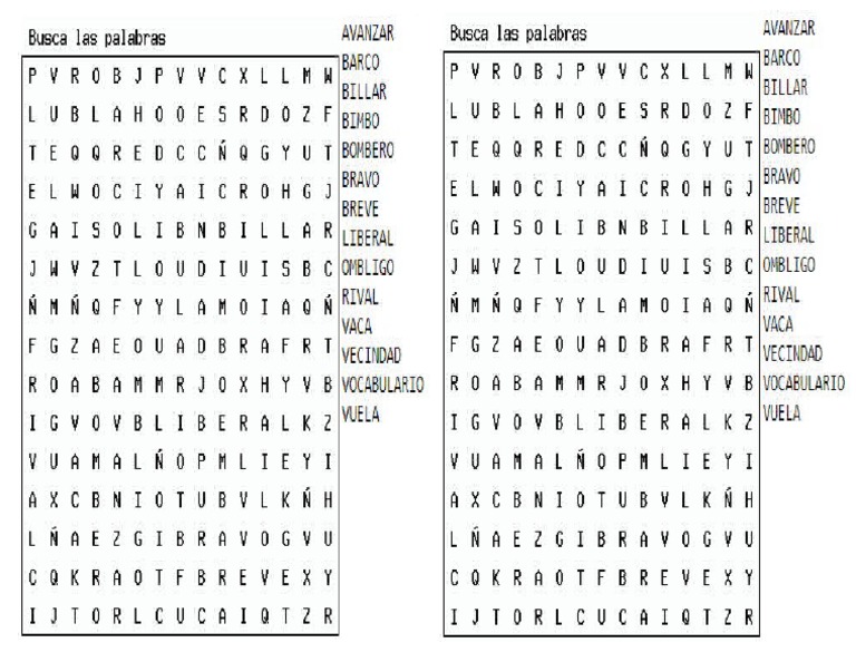 Sopa de Letras de B y V | PDF