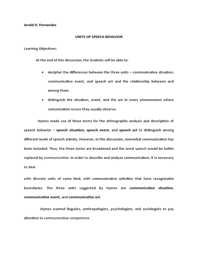 Understanding Speech Behavior Units | PDF | Communication | Speech