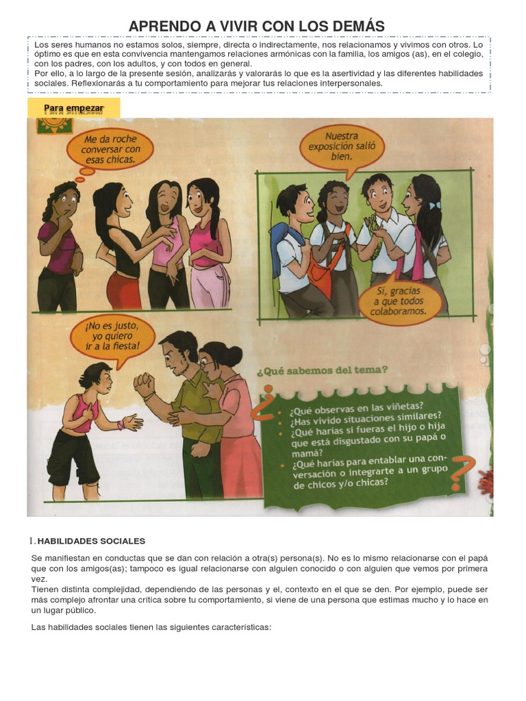 13 Aprendo A Vivir Con Los Demás | PDF | Comportamiento | Ciencias del ...