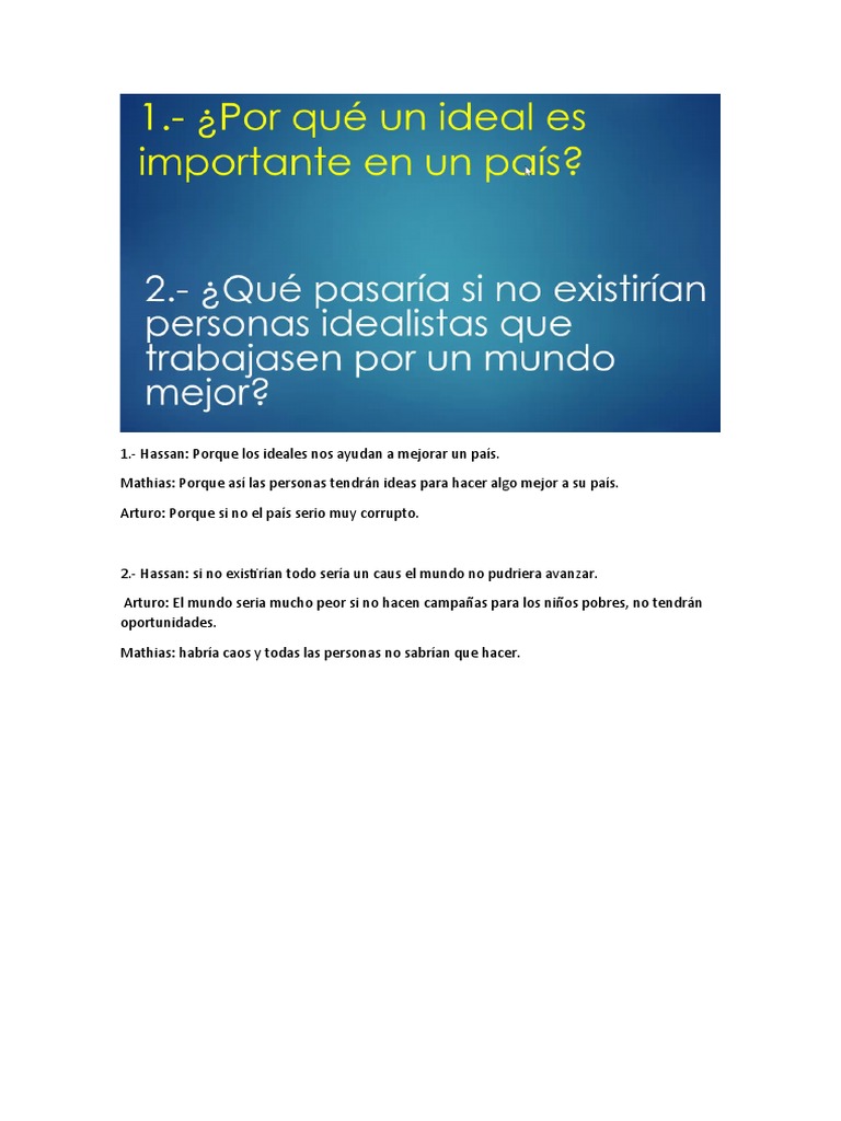Tarea de Filosofia - Los Ideales | PDF