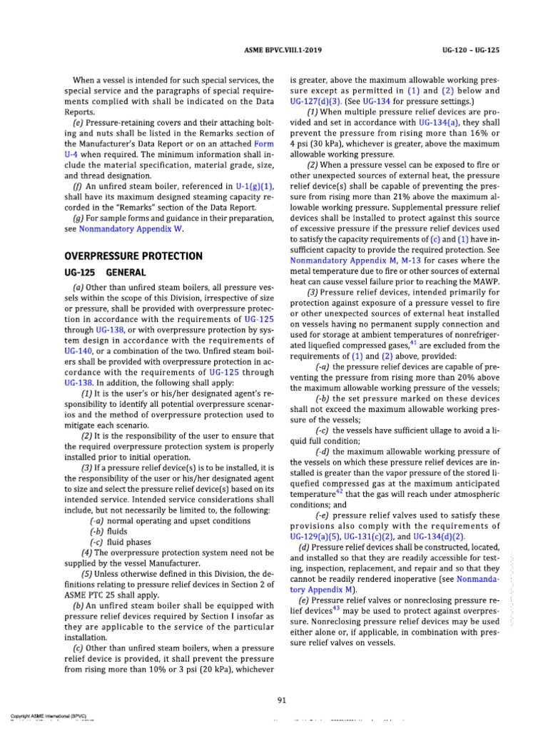 ASME - VIII - Overpressure Protection | PDF