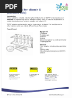 Vitamin C Test, and Other Acids Colour Change, With DCPIP. | PDF