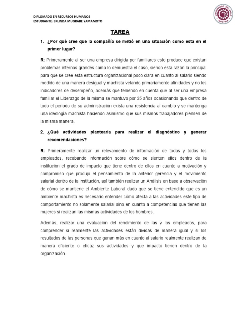 TAREA Modulo # 2-19.04.2022 | PDF | Gestión de recursos humanos | Business