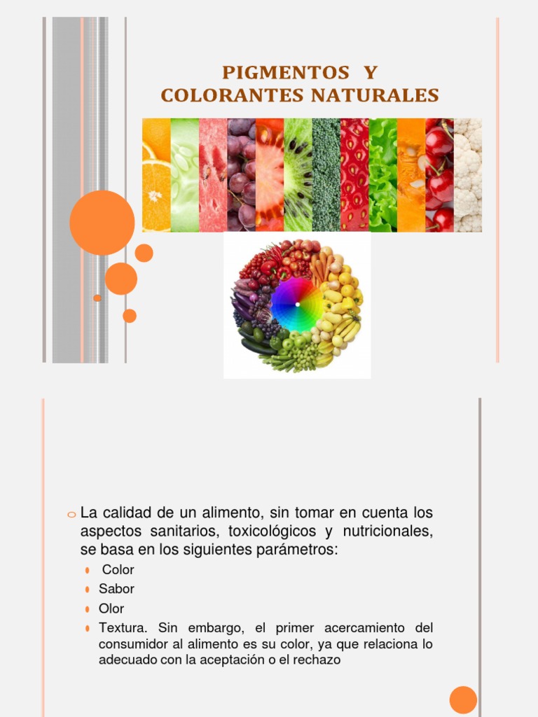 Pigmentos y Colorantes Naturales en Alimentos | PDF | Pigmento | Comida ...