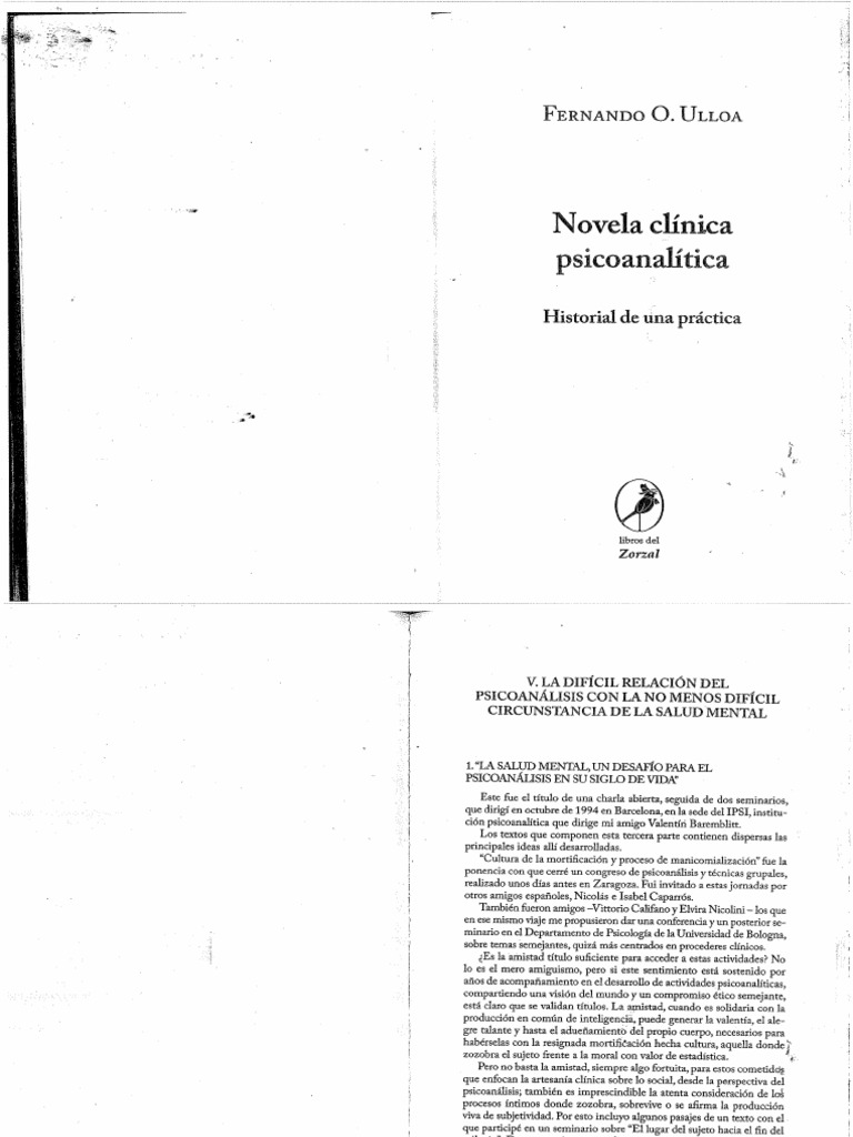 ULLOA La Novela Clinica Psicoanalitica P III C V | PDF