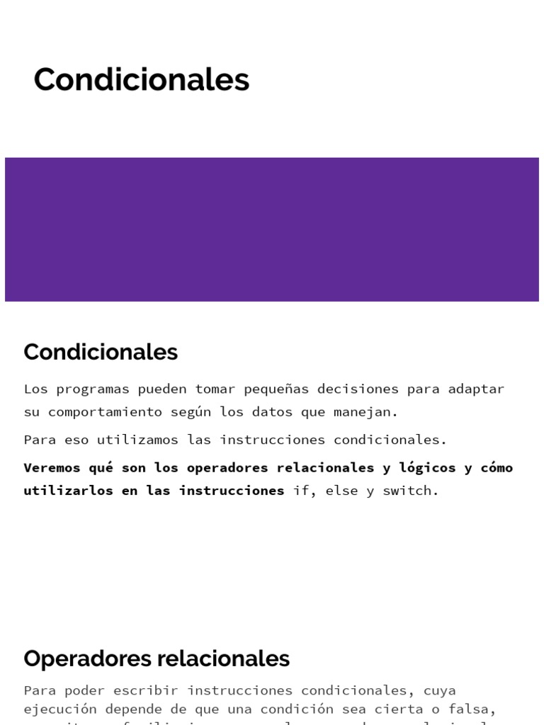 Unidad 5 Condicionales | PDF | Programa de computadora | Programación