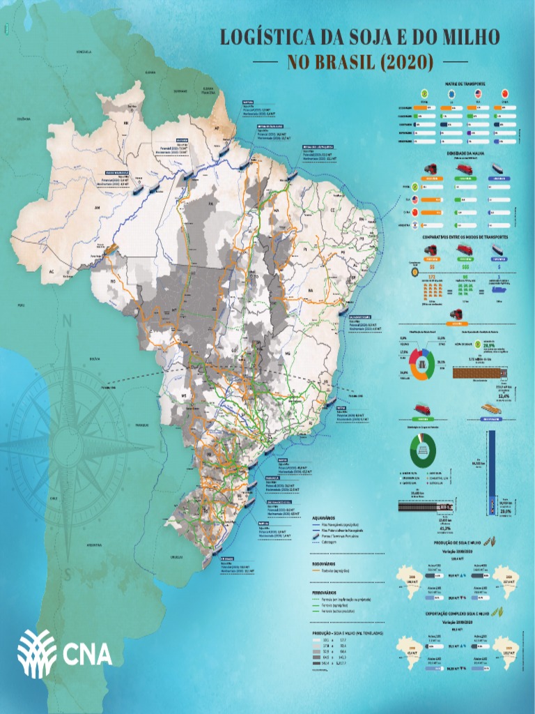 Logistica Da Soja e Do Milho No Brasil Mapa - SUT - 150x150m ...