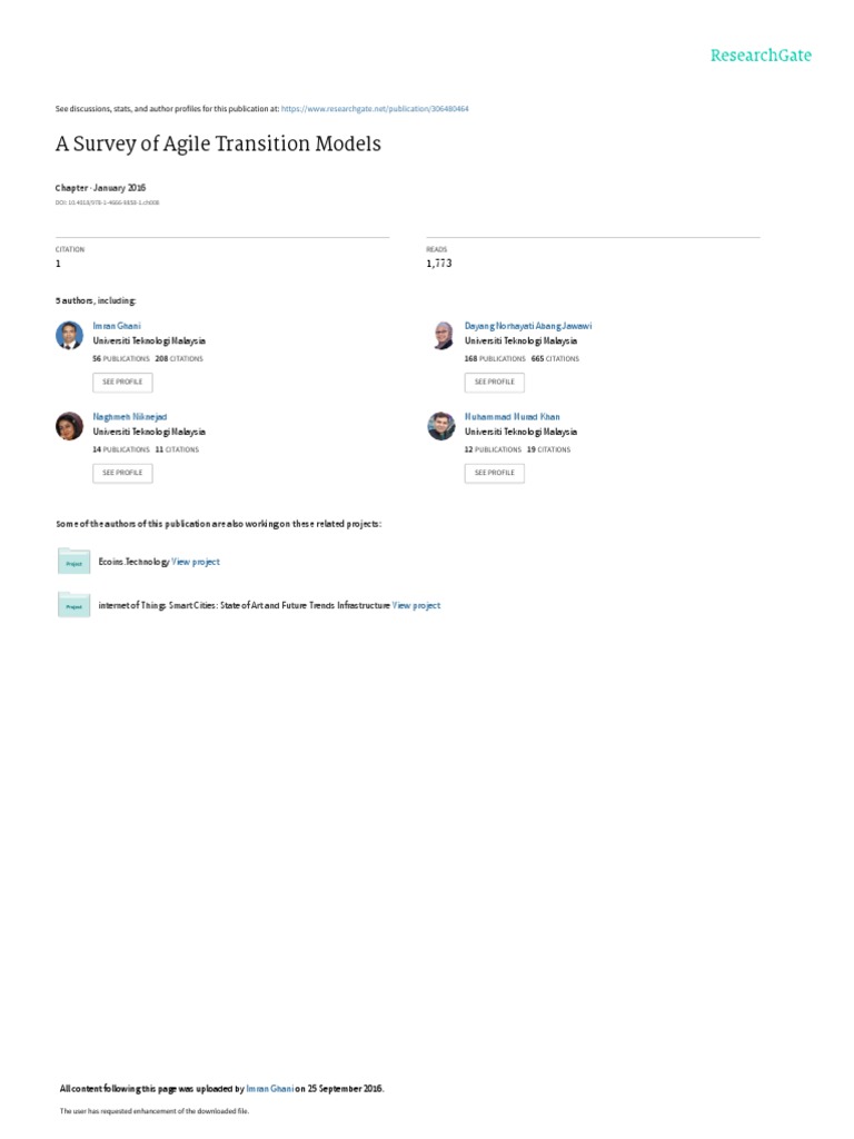 A Survey of Agile Transition Models | PDF | Agile Software Development | Software Development ...