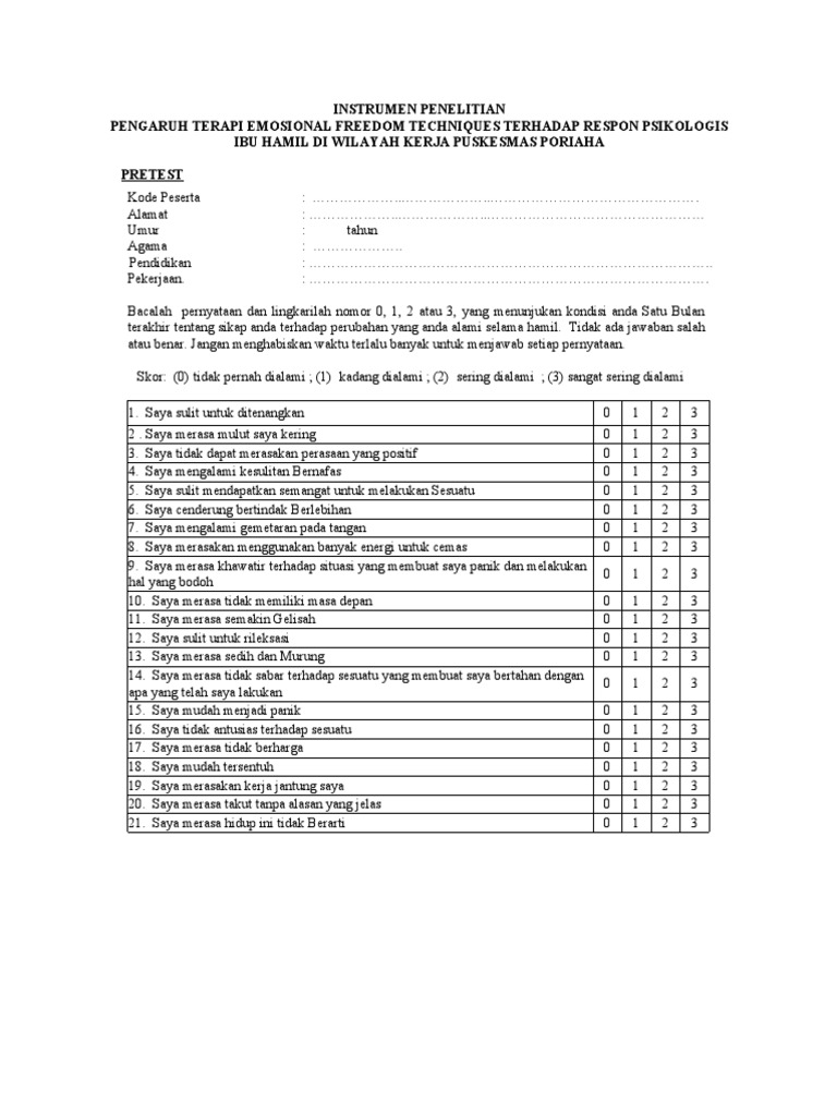 Instrumen Penelitian Pengmas | PDF