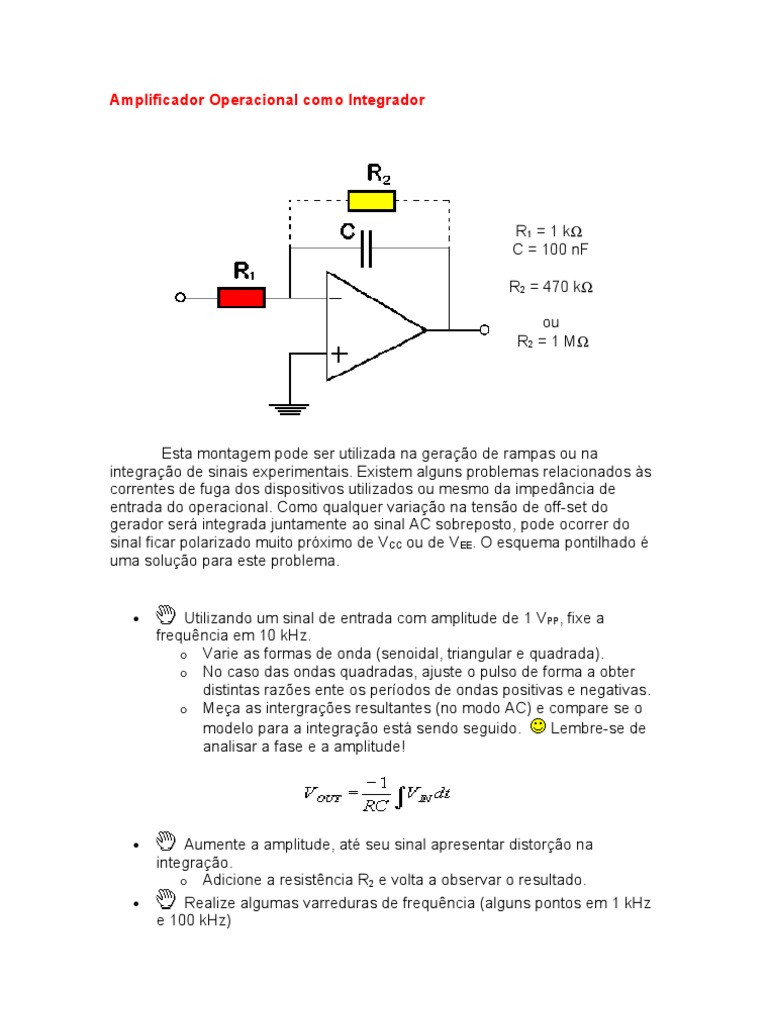 Amplificador Operacional Como Integrador | PDF | Rede elétrica ...