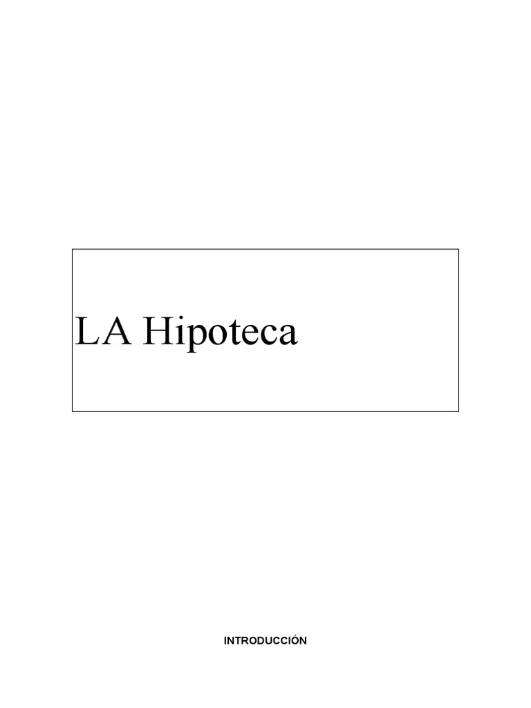 Hipo Teca | PDF | Préstamo hipotecario