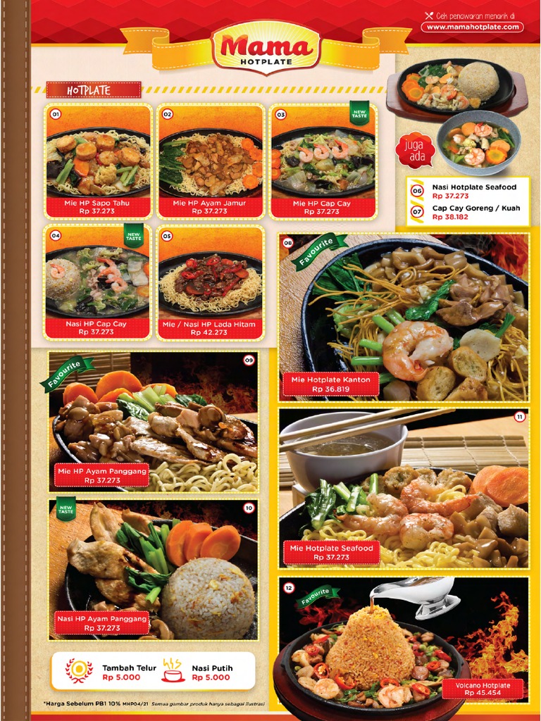 Mama Hotplate Menu | PDF