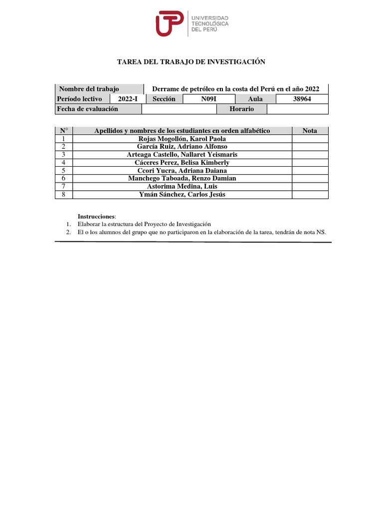 Formato de Entrega de Tarea S15 | PDF | Petróleo | Derrame de petróleo