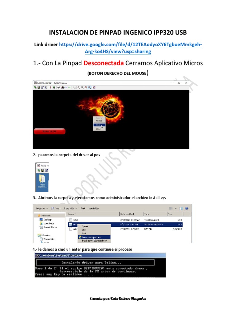 Instalación Pinpad Ingenico IPP320 USB | PDF