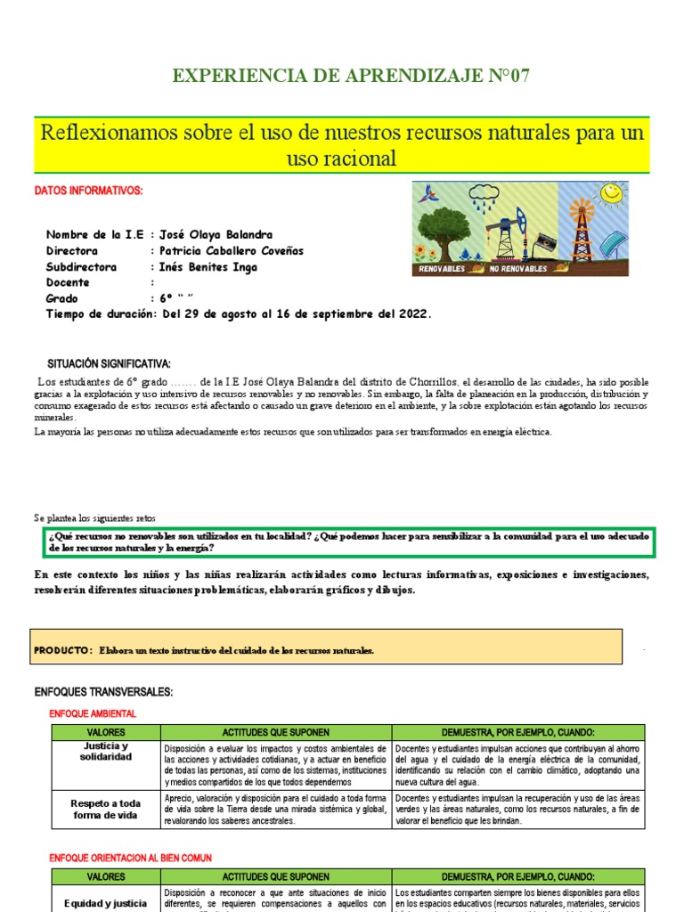 6° Grado - Experiencia de Aprendizaje N°07 | PDF | Números | Geometría