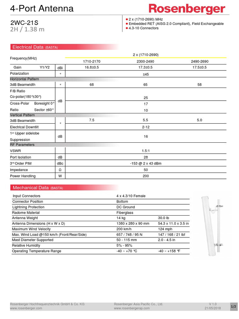 Rosenberg 2WC 21S | PDF | Antenna (Radio) | Broadcast Engineering