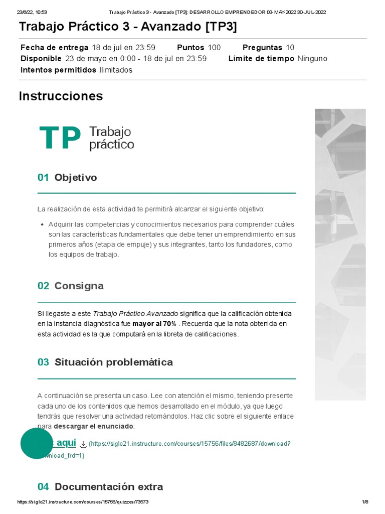 Trabajo Práctico 3 - Avanzado (TP3) | PDF | Iniciativa empresarial | Liderazgo