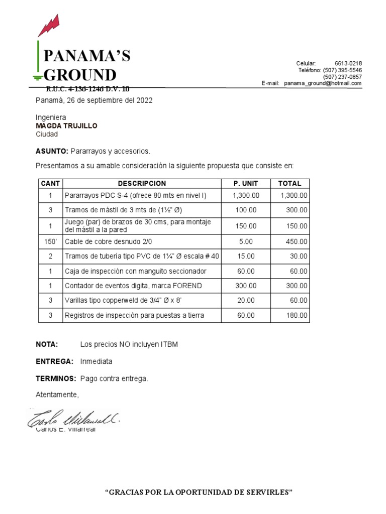 MAGDA TRUJILLOS (Parrrayos y Accesorios) | PDF