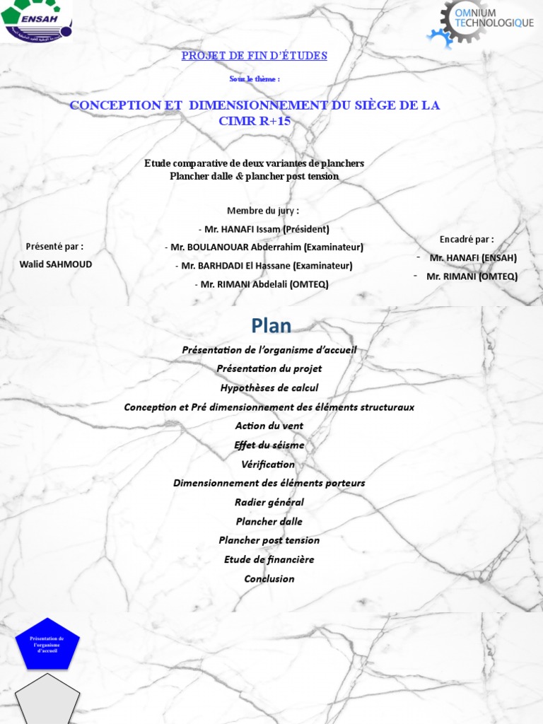 Présentation PFE FF | PDF | Béton armé | Génie du bâtiment