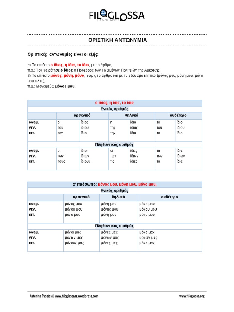 Definite Pronoun | PDF