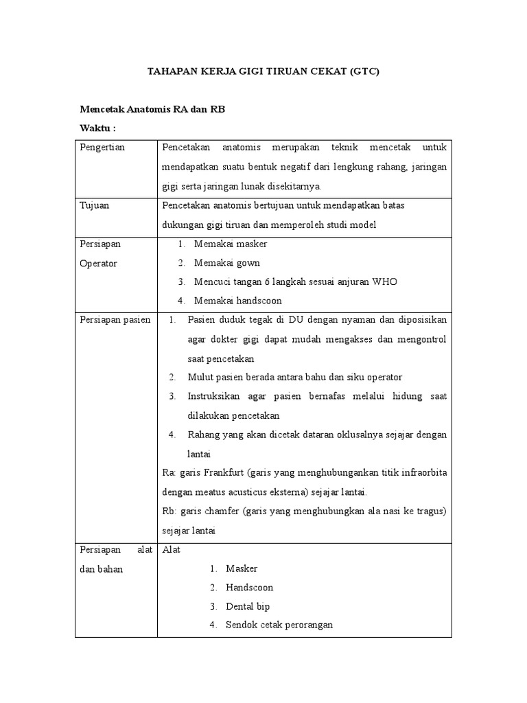 Modul Kerja Prostodonsia - GTC | PDF | Kajian Bahasa Asing | Sains & Matematika