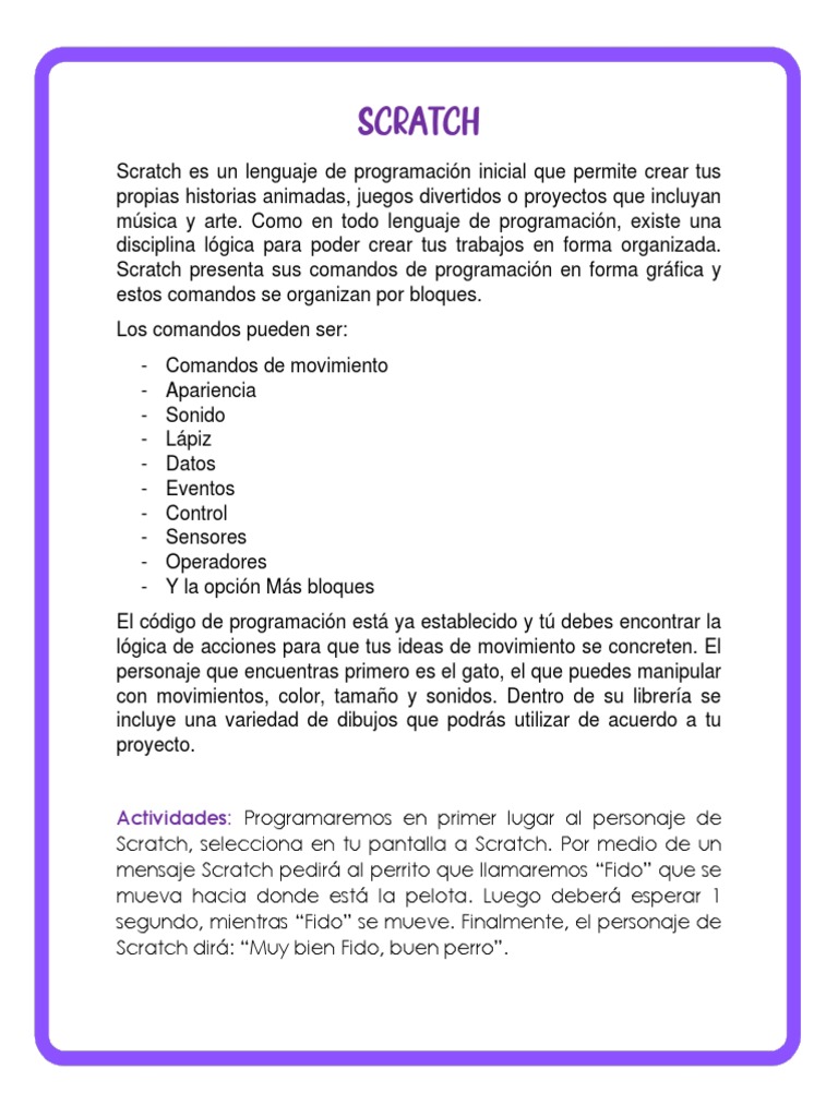 SCRATCH | PDF | Juegos y actividades | Informática