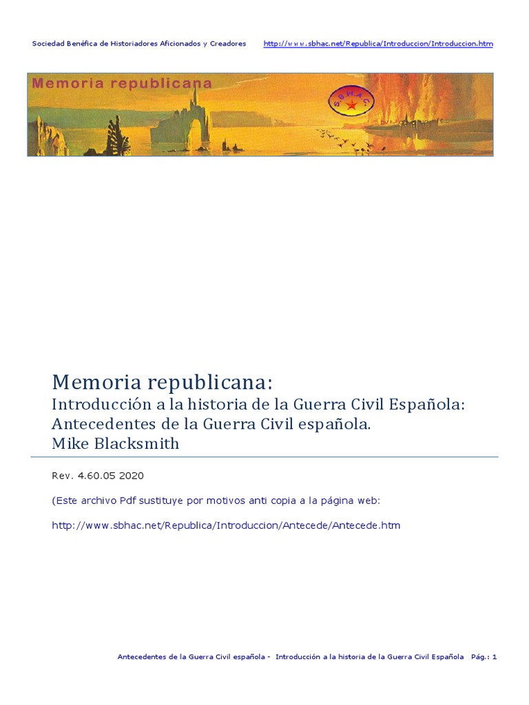 01. Memoria Republicana. Introducción a La Guerra Civil Española ...