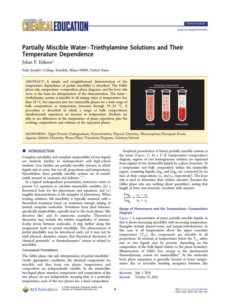 Partially Miscible Liquids | PDF | Phase (Matter) | Liquids