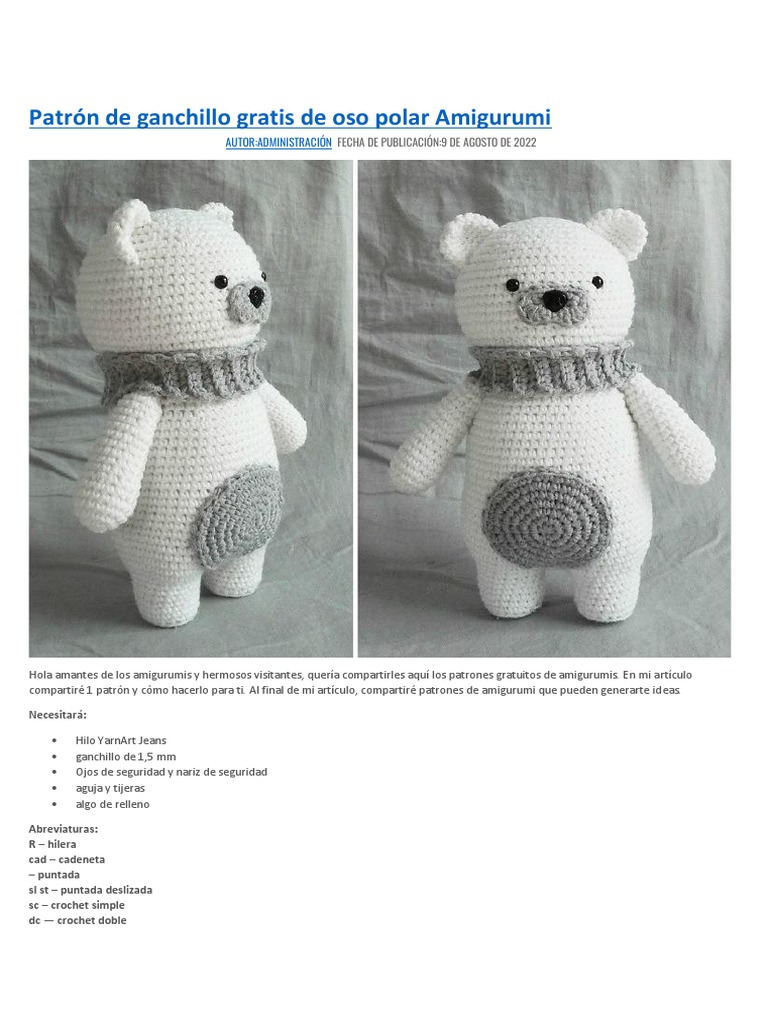 Osos Blanco Con Panza Gris | PDF
