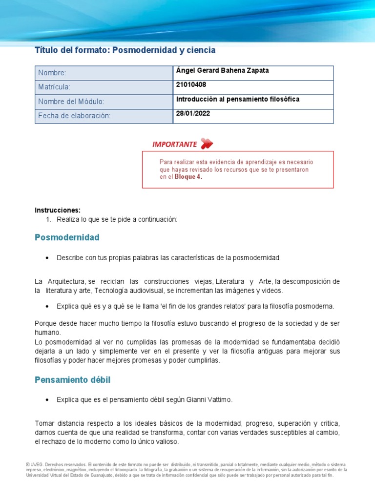 Bahena - Zapata - Angel - Gerard - Posmodernidad y Ciencia | PDF ...