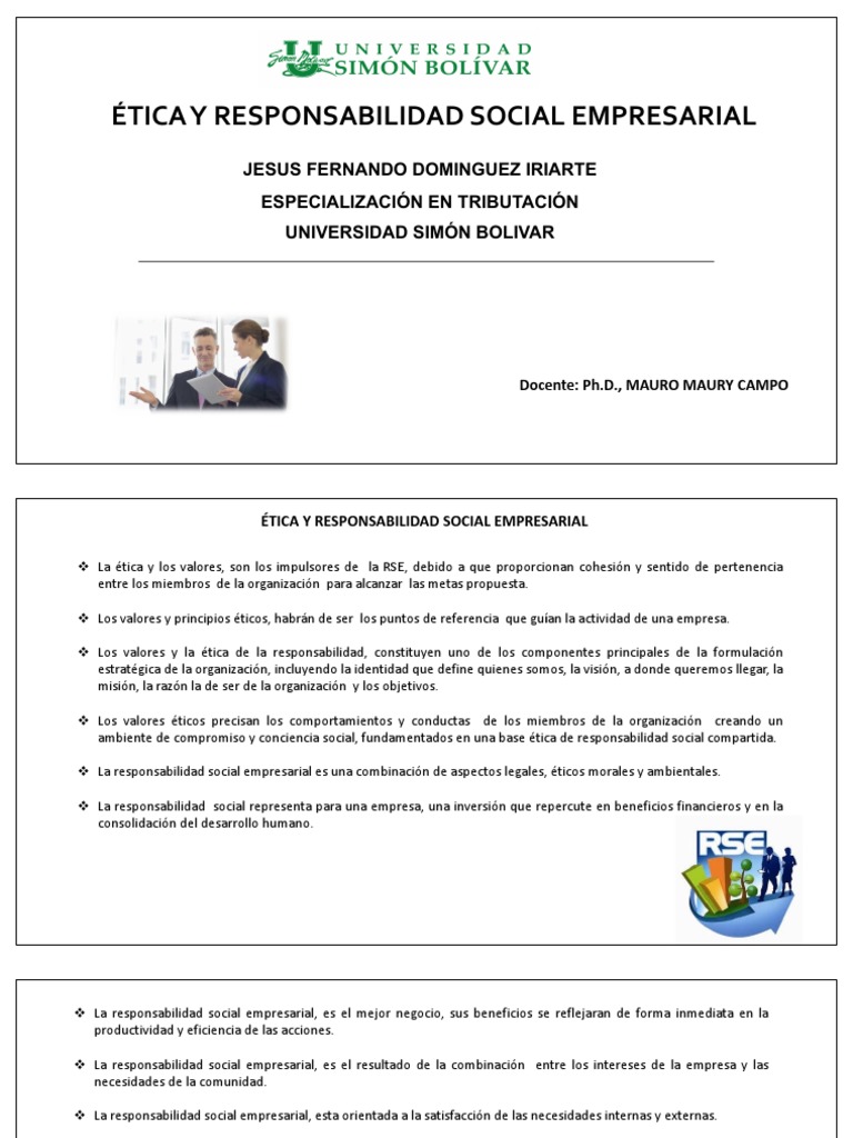 Ética y RSE en las Empresas | PDF | Responsabilidad social corporativa ...
