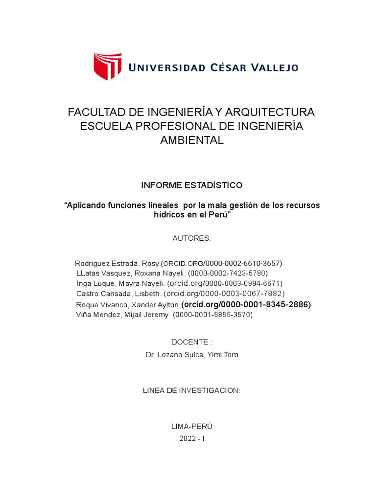 Informe de Mate | PDF | Agua | Contaminación
