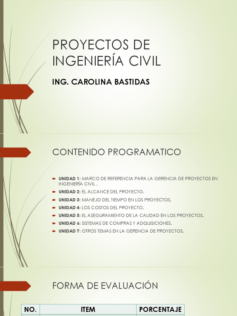 Proyectos de Ingeniería Civil | PDF | Gestión de proyectos | Calidad ...