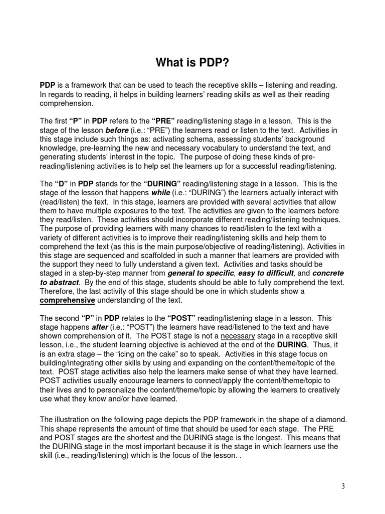 PDP Framework Reading | Download Free PDF | Reading Comprehension ...