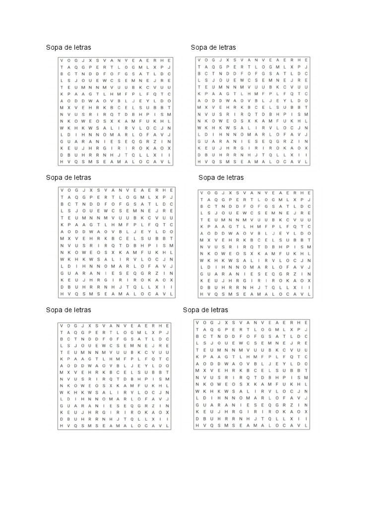 Sopa de Letras Historia | PDF