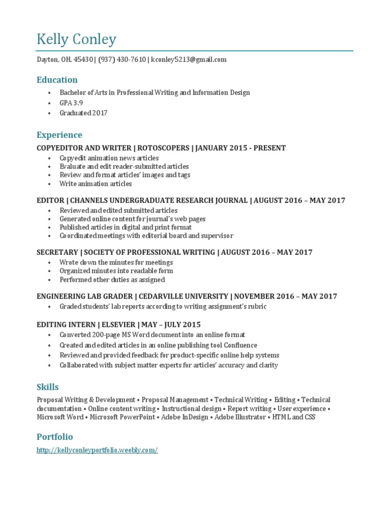 2017 Kelly Conley Fall Resume - Public | PDF