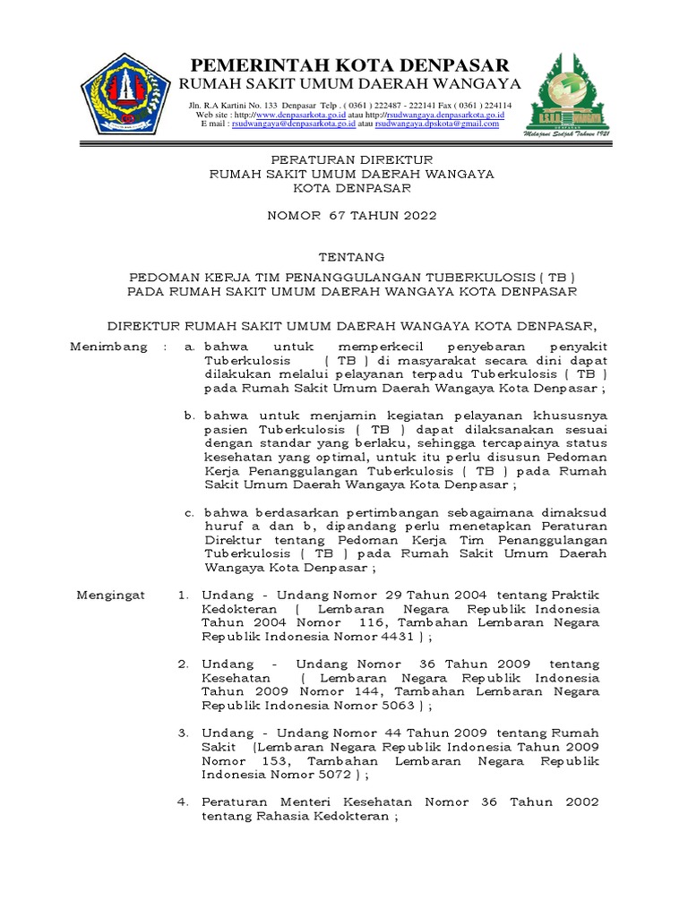 Pedoman Kerja TB 2022 | PDF