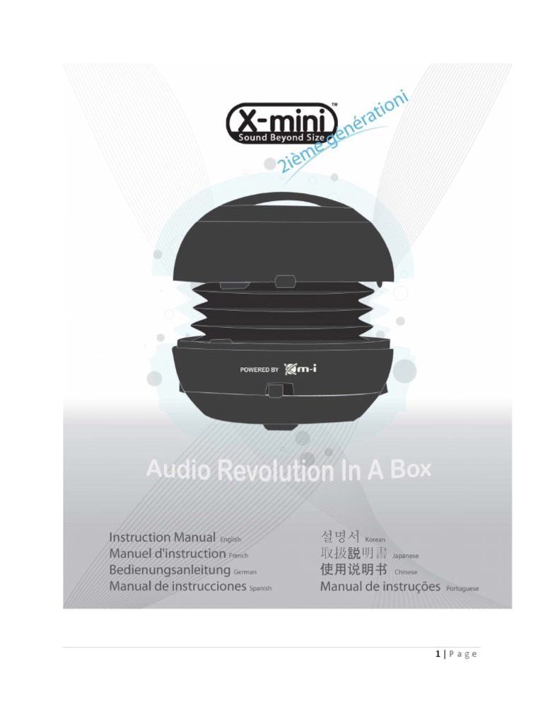 X-Mini II User Manual English | PDF | Usb | Loudspeaker