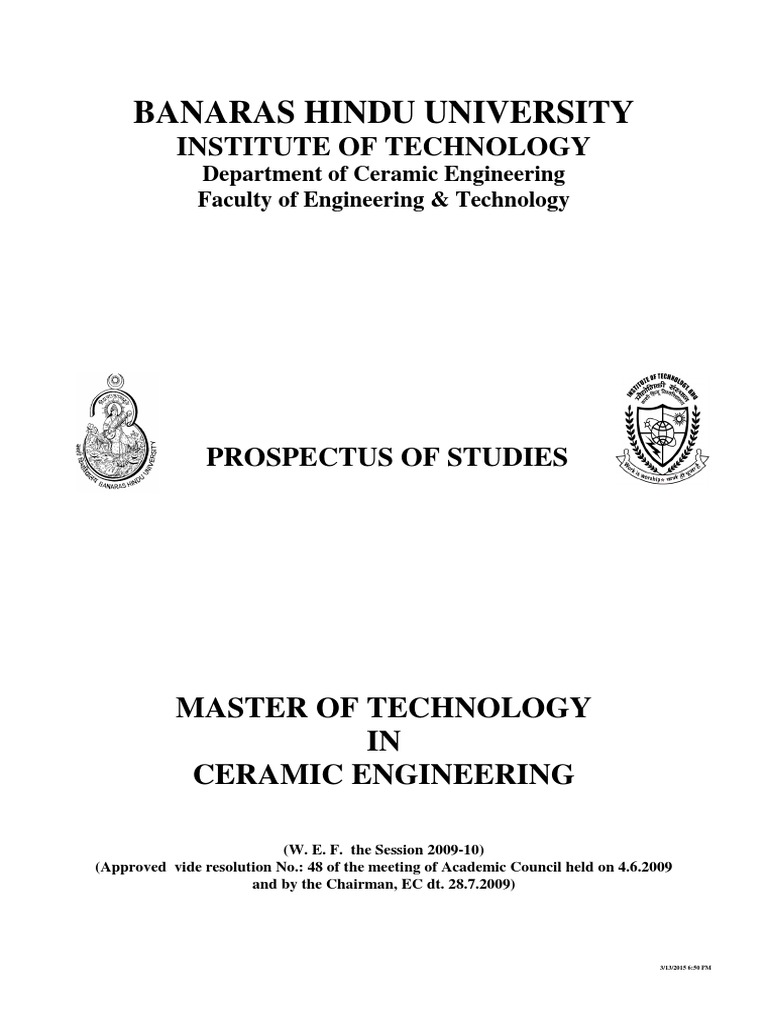 Syllabus Mtech | PDF | Ceramics | Sintering Syllabus Mtech | PDF | Ceramics | Sintering