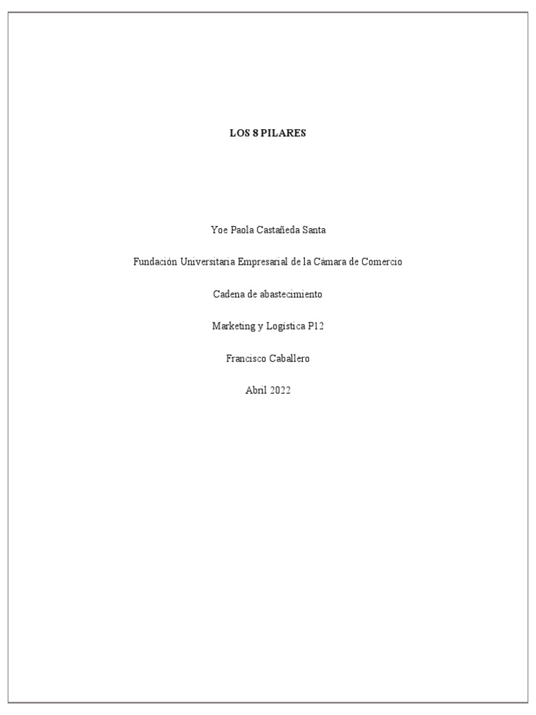 8 Pilares YPCS | PDF | Logística | Procesos de negocio