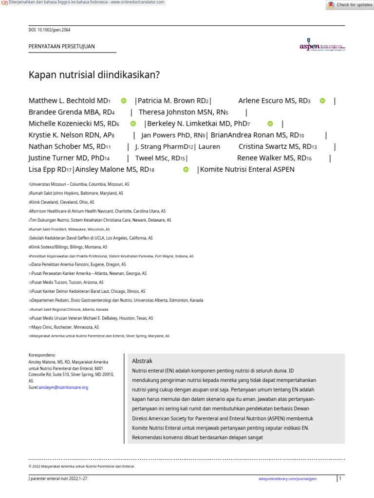 J Parenter Enteral Nutr - 2022 - Bechtold - When Is Enteral Nutrition ...