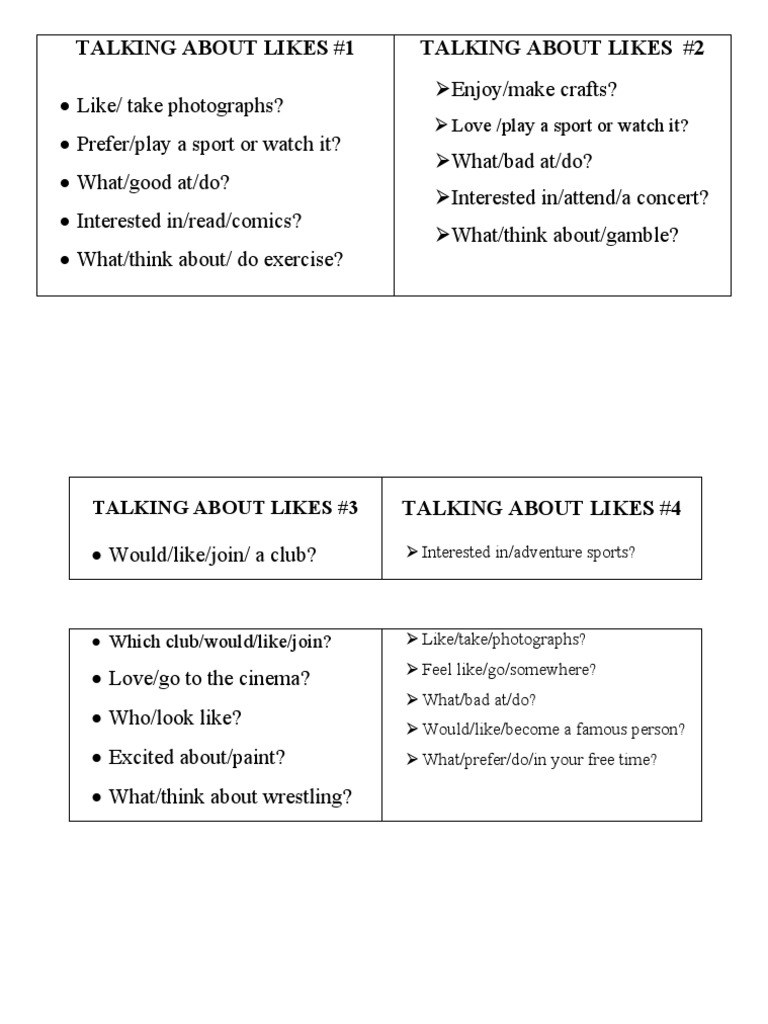 Talking About Likes #1 Talking About Likes #2: Love /play A Sport or ...