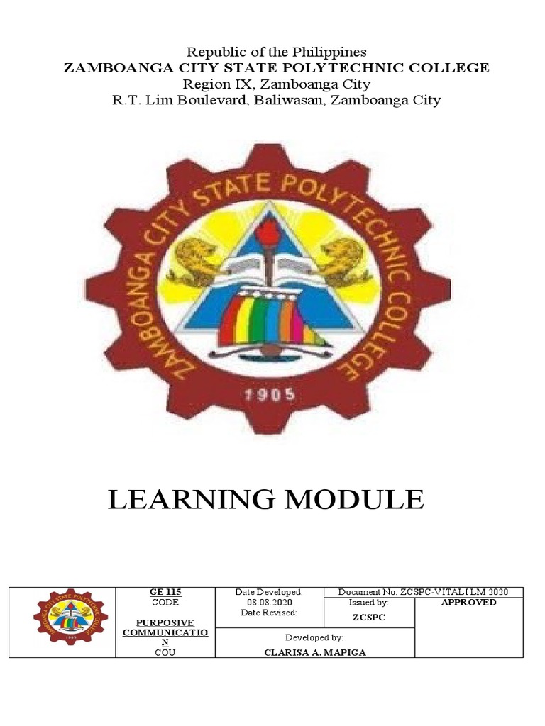 GE 115 Purposive Communication | PDF | Communication | Cognitive Science