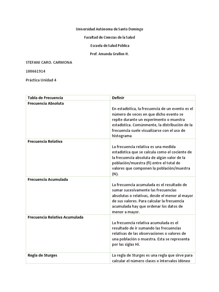 Cálculo de Hi en Estadística | PDF | Frecuencia | Estadísticas