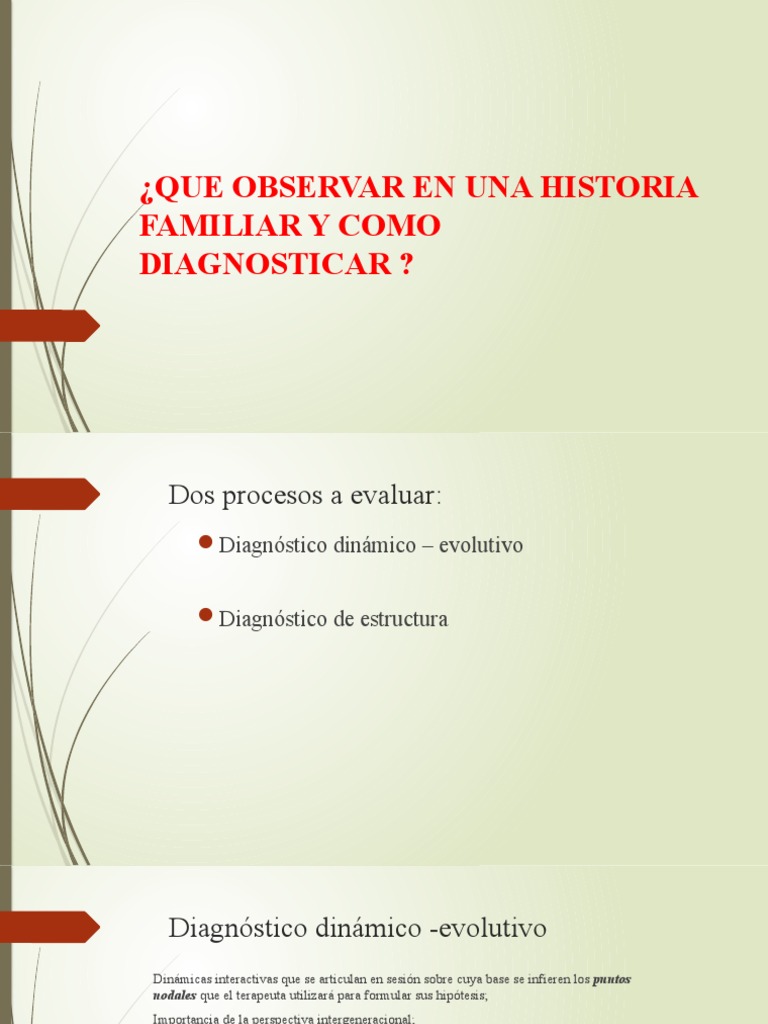 4 Diagnostico Familiar QUE OBSERVAR EN UNA FAMILIA Y COMO | PDF | Diagnostico medico | Cognición